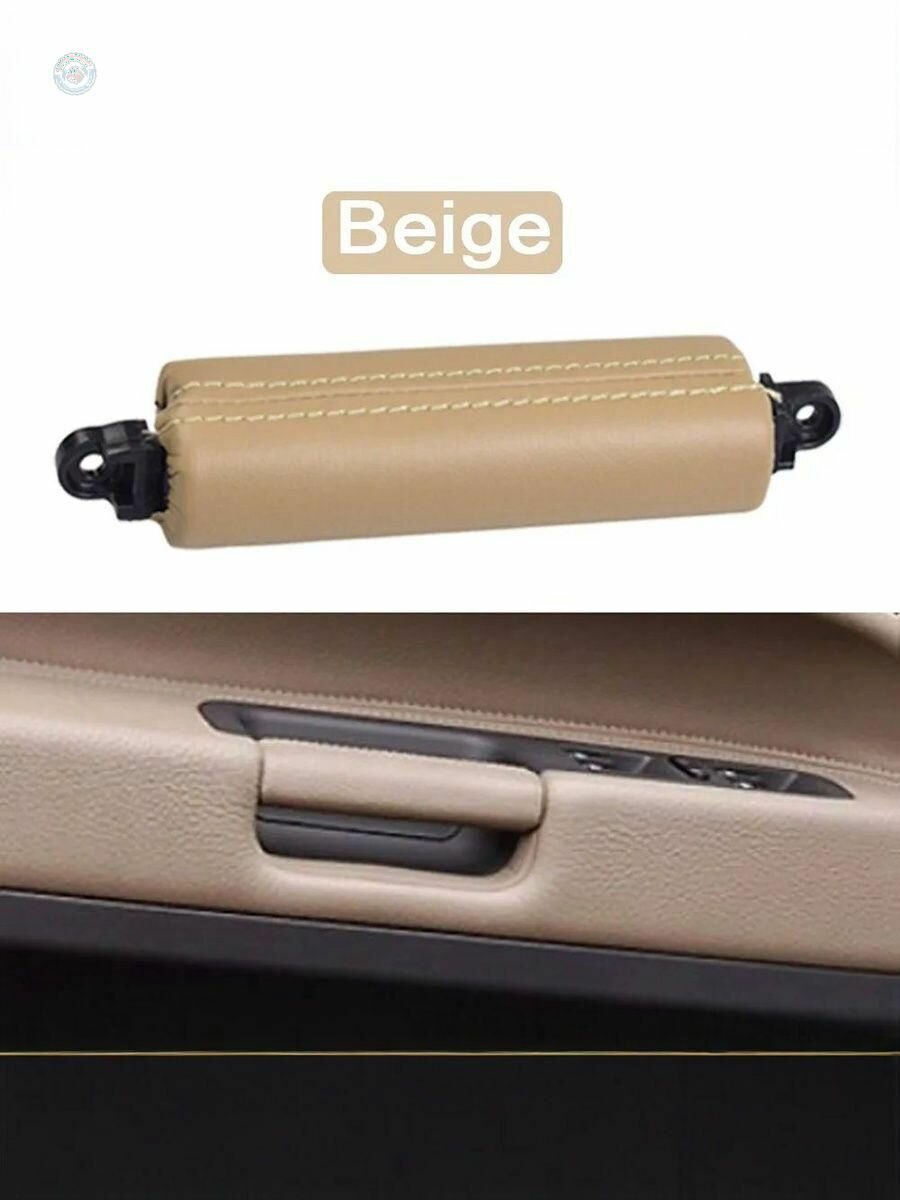 Ручка внутренней двери водителя с крышкой для Volkswagen Touareg 2003-2010, замена оригинальной детали, ABS и кожа, бежевый, черный, серый, красно-коричневый