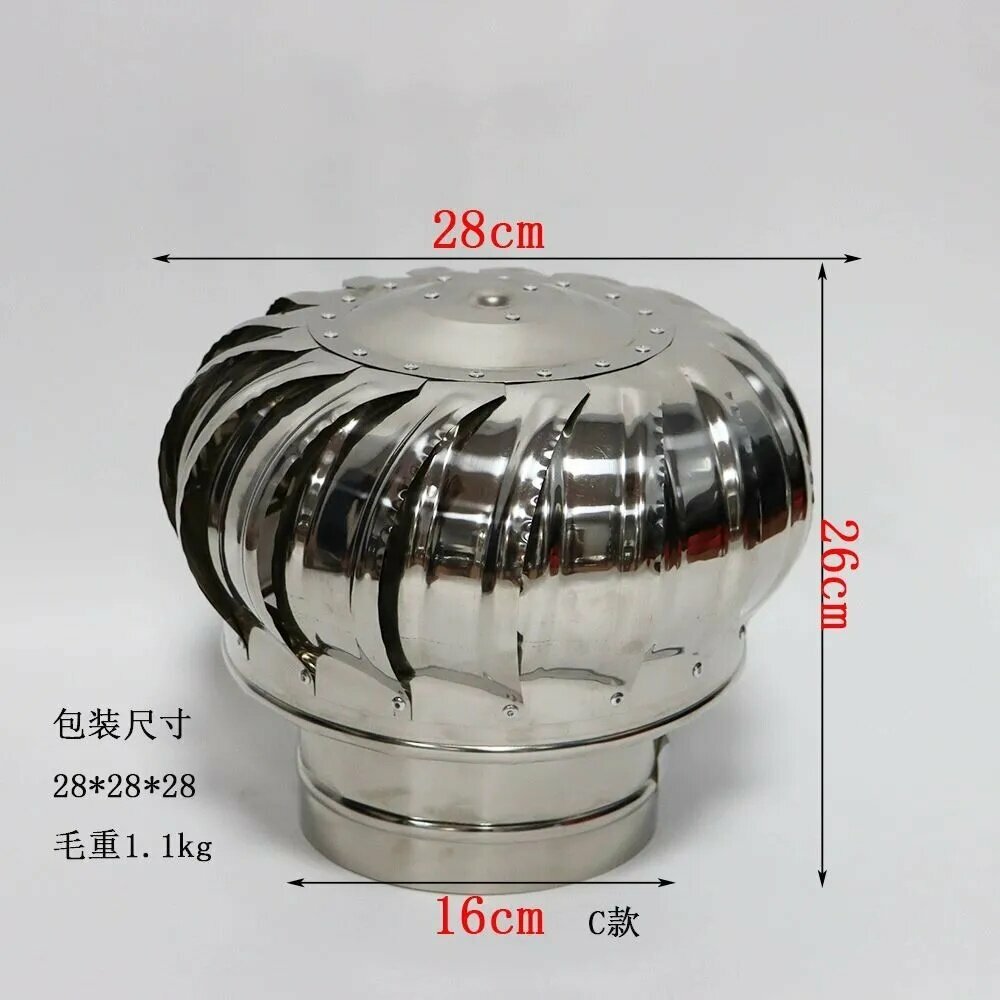 Дефлектор 150 мм для вентиляции, турбо-дефлектор нержавеющая сталь, на трубу 150 мм