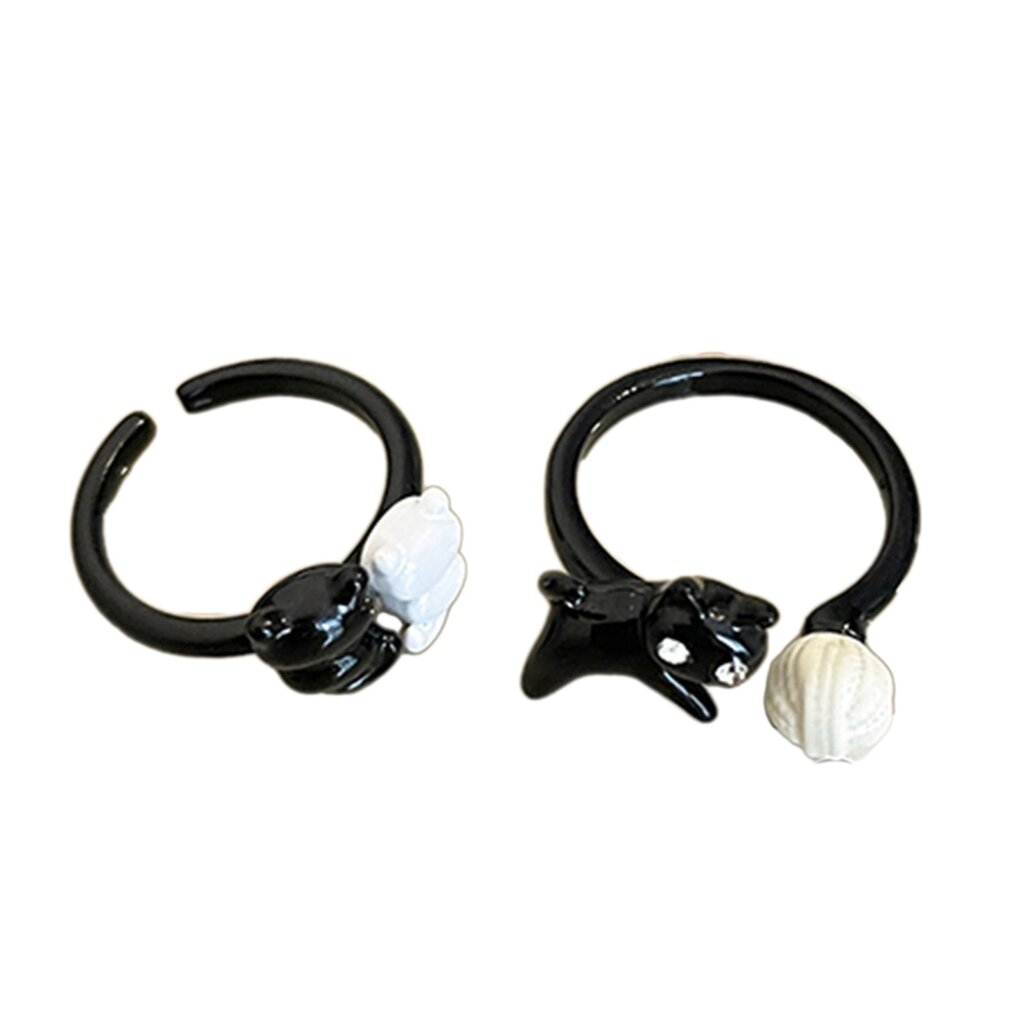 2 забавных кольца для черных кошек