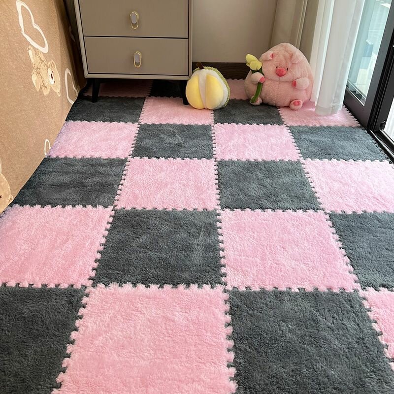 Модульный ковер из плюша для спальни, 30x30 см, набор 10 шт, с соединительными краями, для татами, пола (можно резать, сборка)