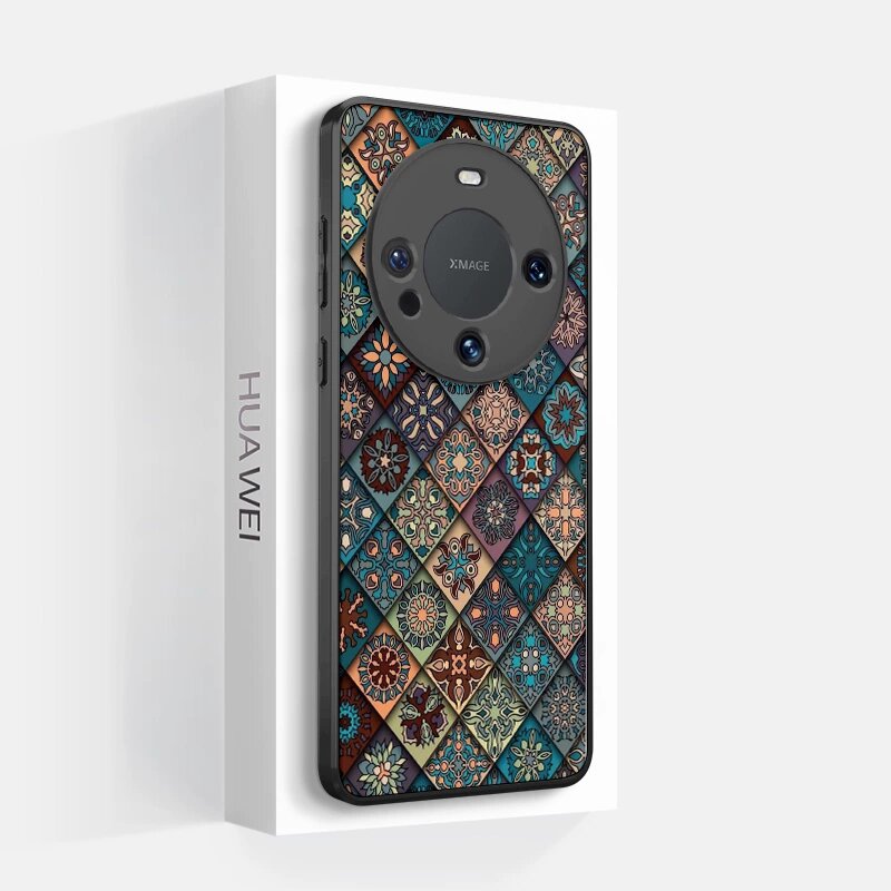 Стандартный чехол для Huawei Mate 40 Pro, племенной рисунок темно-коричневый, устойчивый к царапинам и не желтеющий