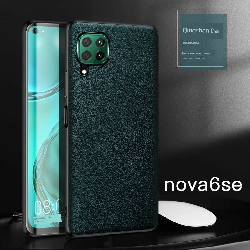 Премиум кожаный чехол из верхней кожи наппа для Huawei nova6se, лесной зеленый, полное покрытие, ударопрочный