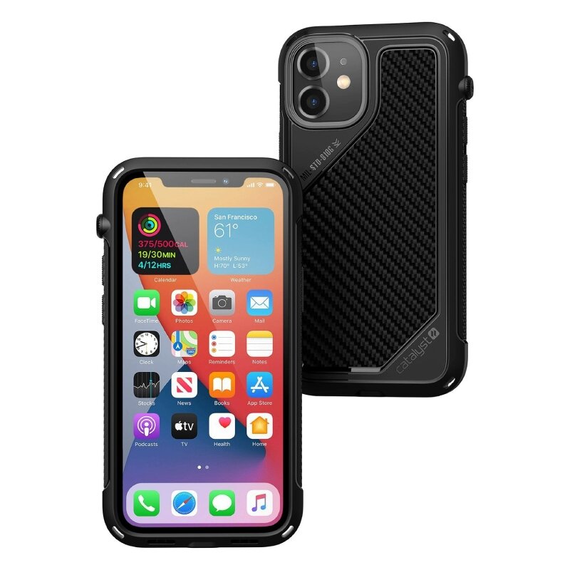 Чехол Catalyst для iPhone 12 серии, совместимый с Apple, матовый, из углеродного волокна, противоударный, защитный, с