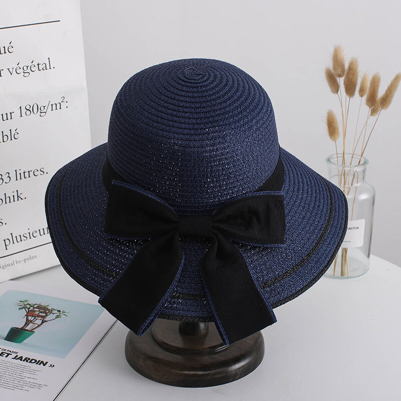 Соломенная шляпа в корейском стиле, универсальная женская летняя солнцезащитная шляпа с большими полями, пляжная шляпа от солнца, морская складная шляпа для путешествий, оптовая продажа
