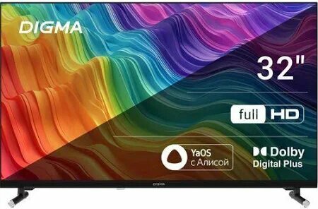 Телевизор LED Digma 32 DM-LED32SBB32 Яндекс. ТВ Frameless Metal черный/черный HD 60Hz DVB-T DVB-T2 DV