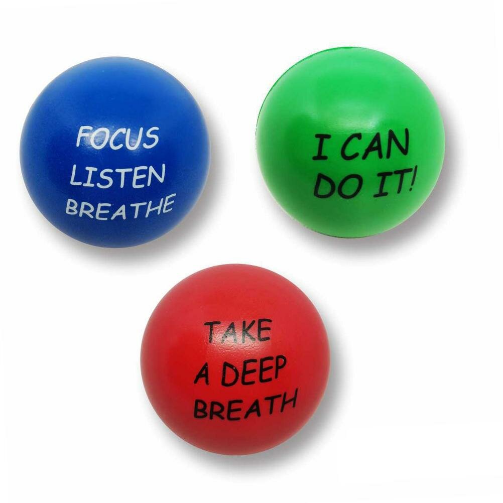 Stress Balls Decompressing Ball with Motivational Quotes Hand Exercise Fidget Toys for Kids and Adult to Relieving Anxiety