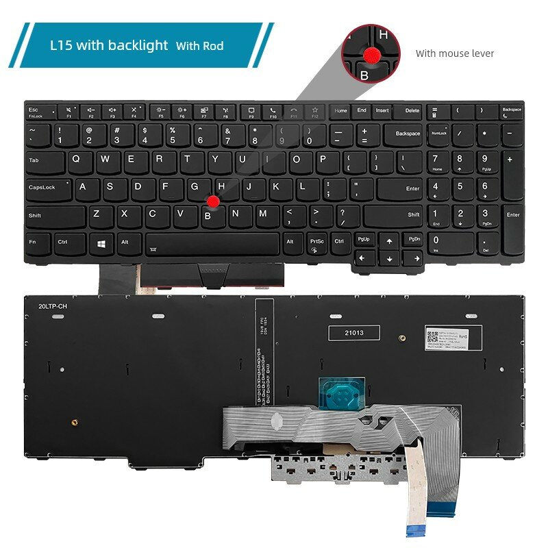 Подходит для клавиатуры Lenovo Thinkpad L15 Gen1 Gen2 P15V T15P GEN1 GEN2 GEN3 L15 Gen1/Gen2 с подсветкой и стержнем