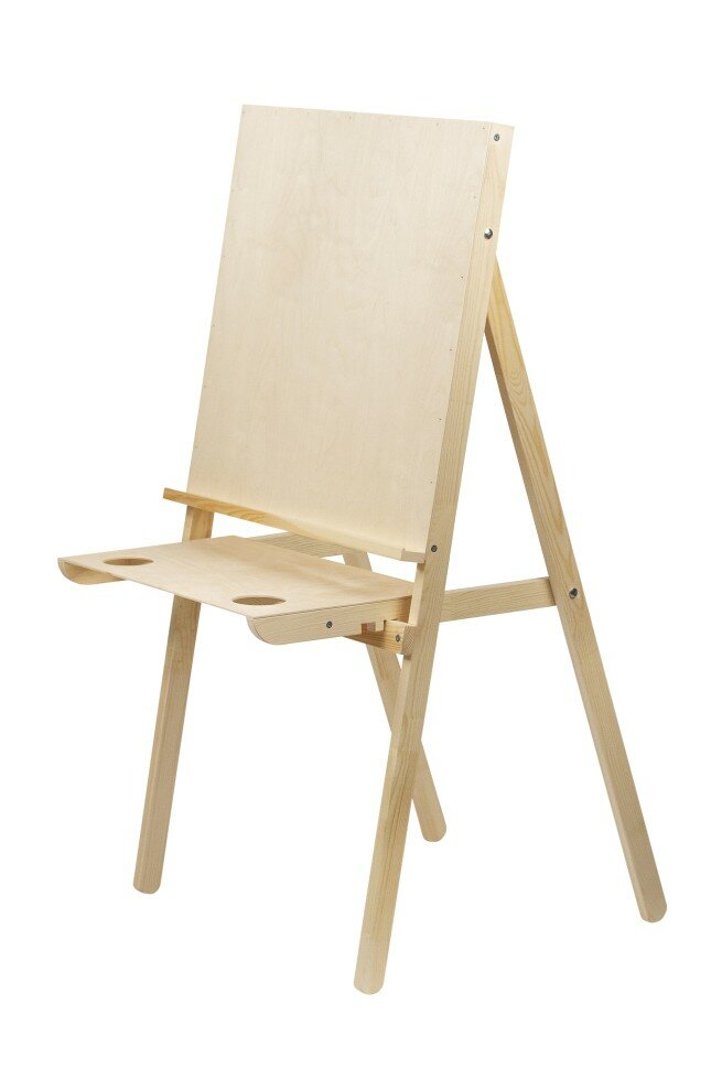 Мольберт хлопушка SE-105, планшет фанера, широкая полка с 2 стаканами