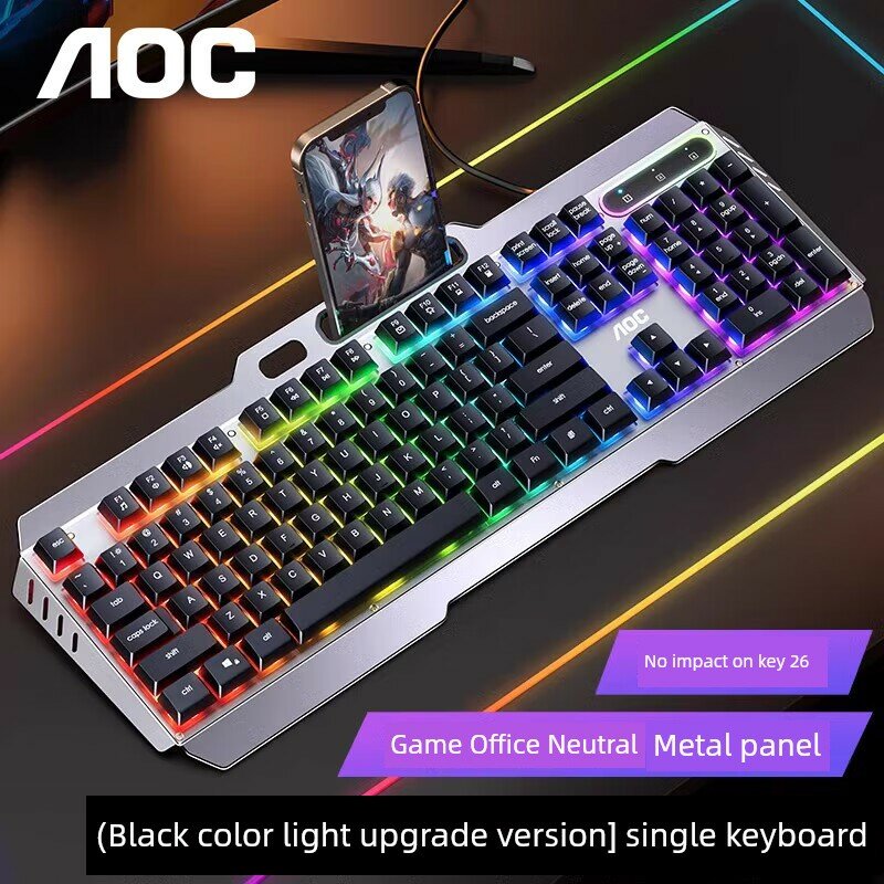 Механическая клавиатура AOC с тактильным откликом, проводная игровая клавиатура для киберспорта, металлическая мышь,