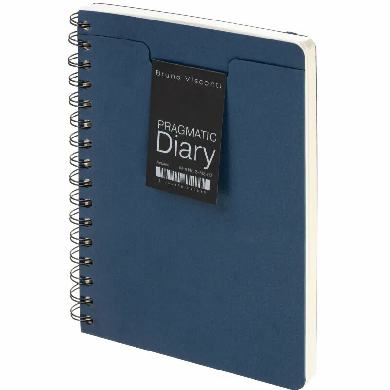 Ежедневник недатированный А5 PRAGMATIC на гребне, темно-синий 128л 3-748/03, 2309924