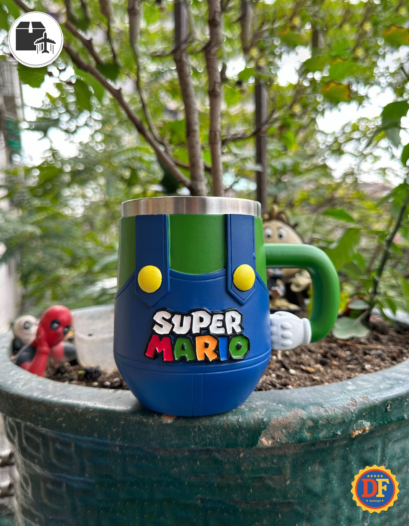 Набор кружек "Братья Марио", нержавеющая сталь, эпоксидная смола и керамика, 400мл