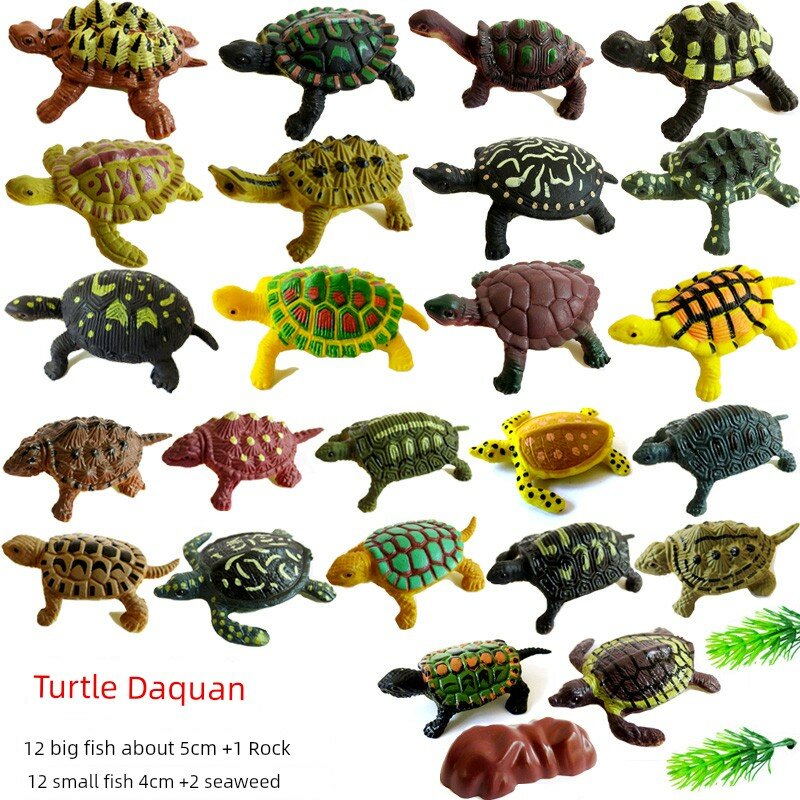 Игрушечная фигурка черепахи, статичная пластиковая модель морского животного, набор маленьких черепах, обучающие