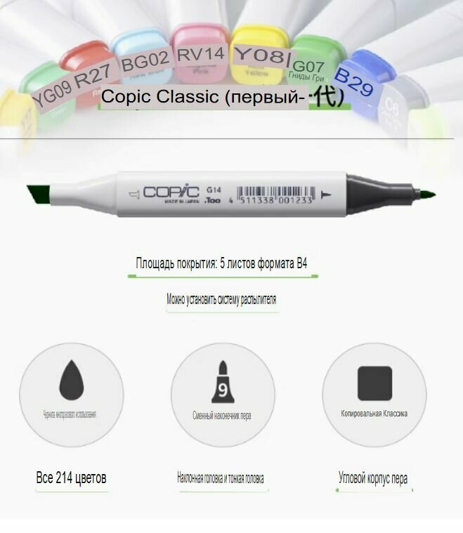 Маркер спиртовой COPIC Classic Series, Hard Head Set, Clothing, Anime, Product Design, Illustration Architecture