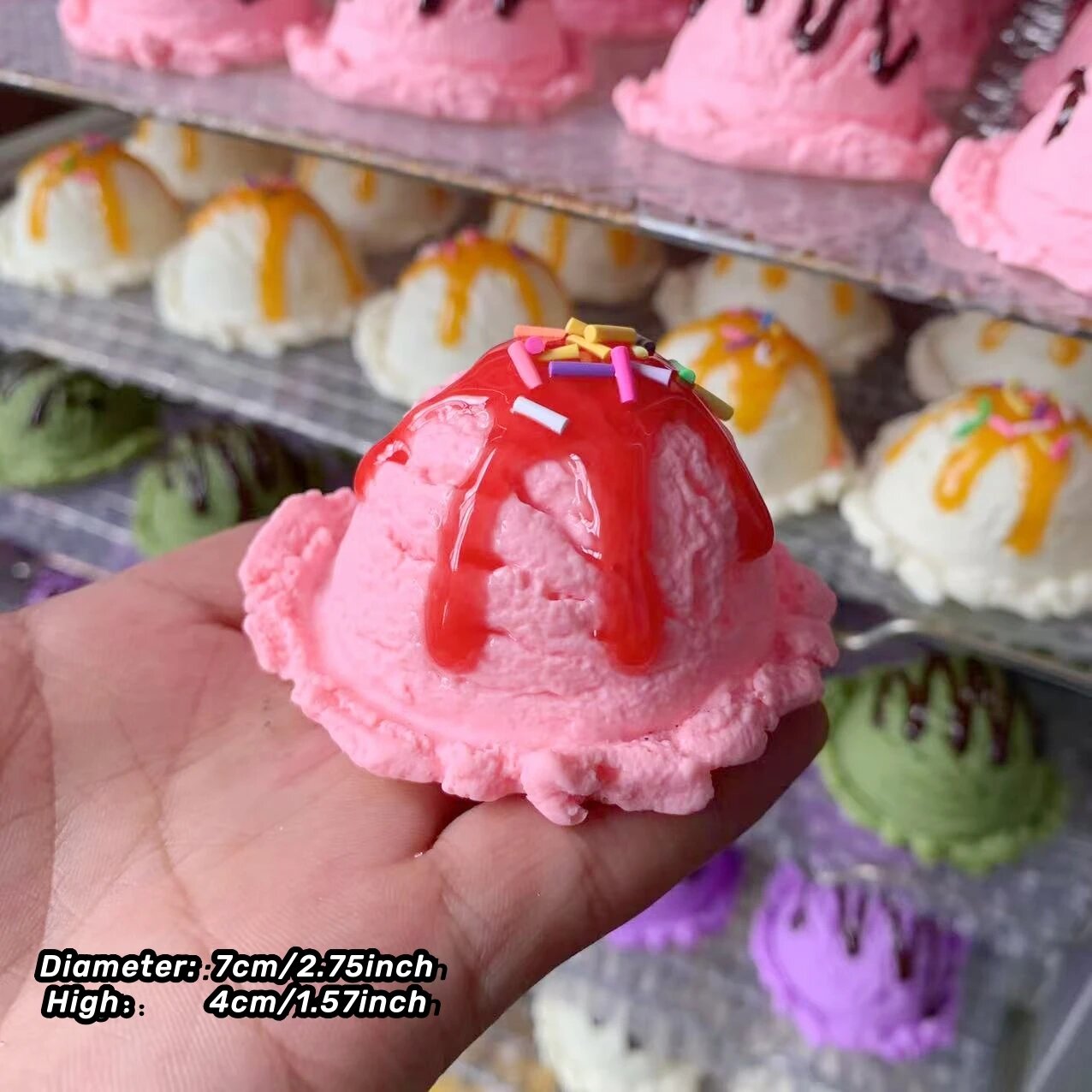 Модель ложки для мороженого из ПВХ Розовый, Pink-3