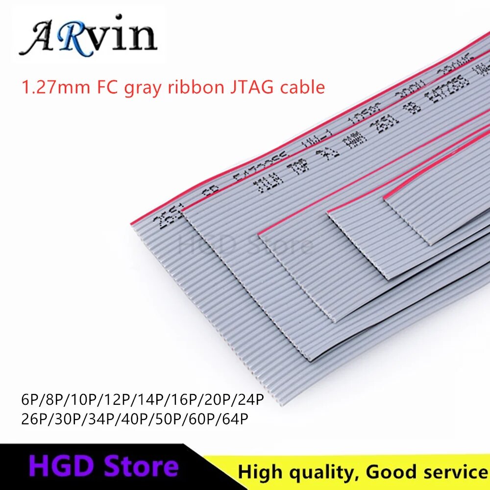 Арвин серый ленточный кабель FC JTAG 2651 28AWG 8P-64P 1,27 мм 30P
