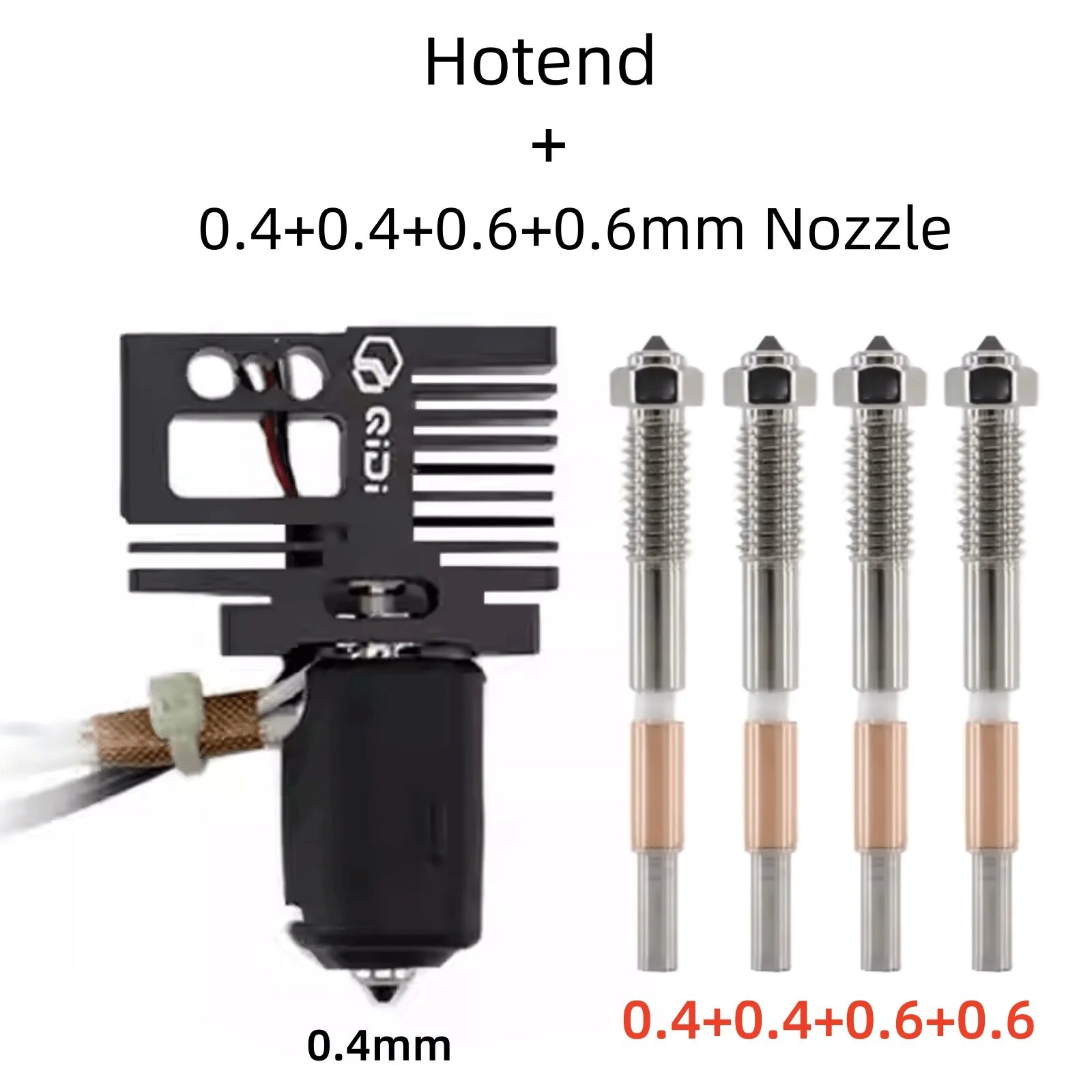 Hotend + 0.4+0.4+0.6+0.6мм Nozzle, Hotend-4466