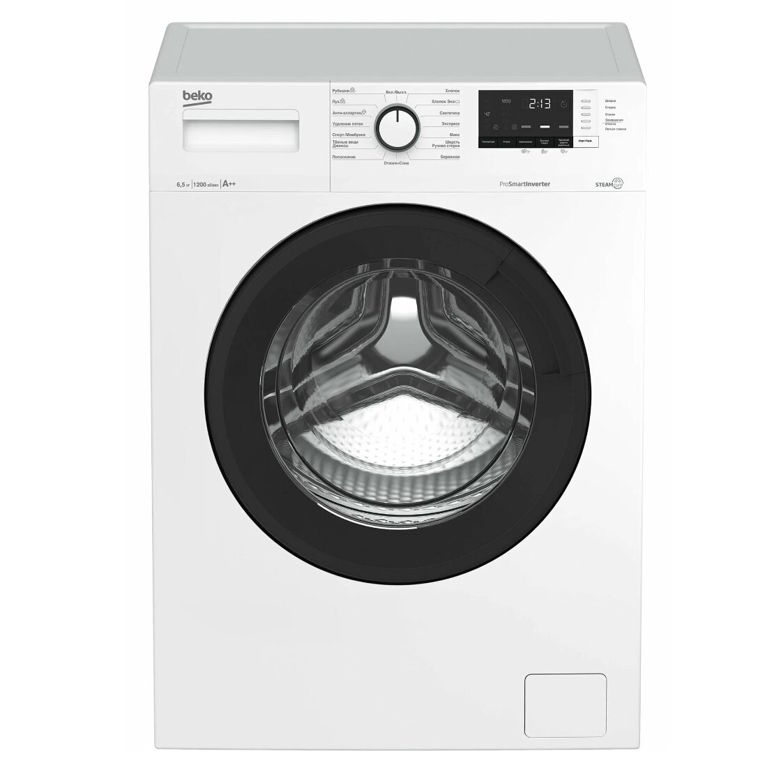 Стиральная машина Beko WSRE6612ZAWI BY (7322130005) белая, загрузка 6 кг, A+++, 1200 об/мин, отложенный старт
