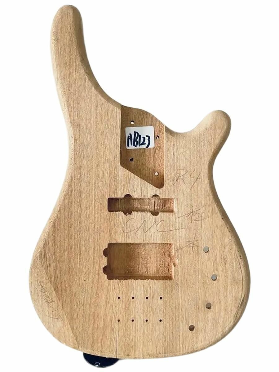 Корпус бас-гитары AB123 незавершенный, 4-струнный, из массива редвуда, активные звукосниматели, для правшей, с трещинами, специальная продажа, без покраски.