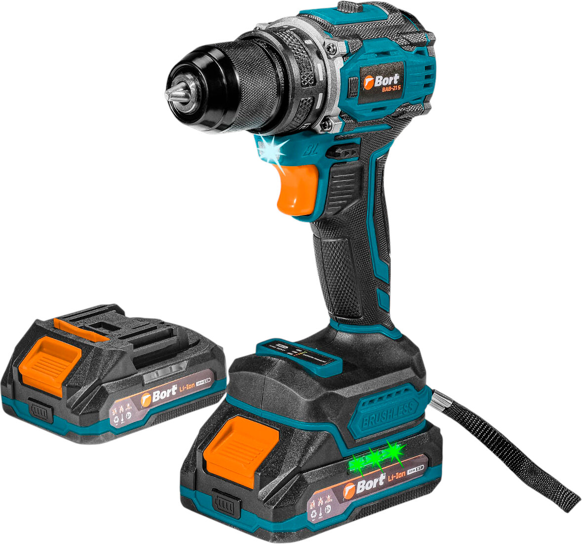 Безударная аккумуляторная дрель-шуруповерт Bort BAB-21S черно-зеленый
