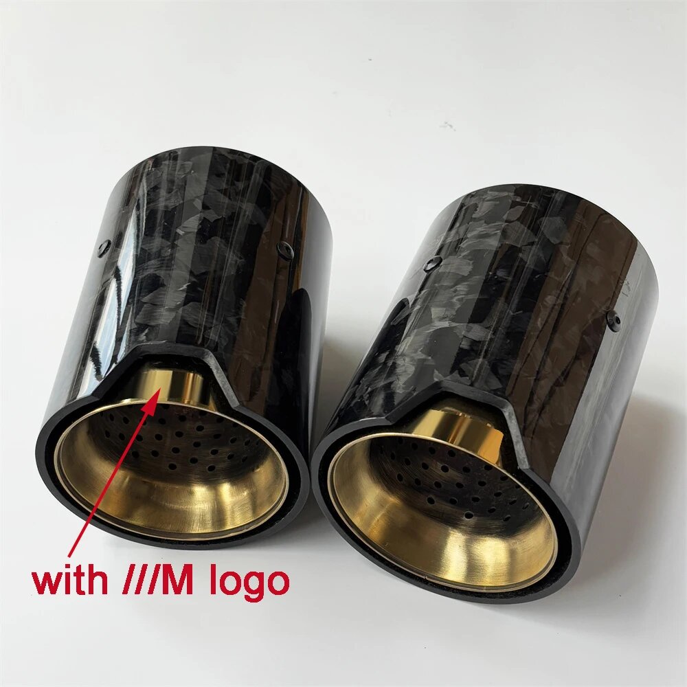 Цельные кованые угольные насадки глушителя выхлопной трубы для BMW F20 F21 F30 F32 F6 M2 M3 M4 M Performance, золотистая насадка из нержавеющей стали M3 F80
