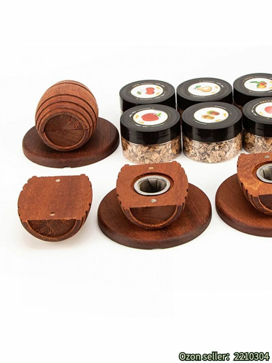 Набор для виски "Бочонок" с 7 видами wood chips для дегустации — фото 1