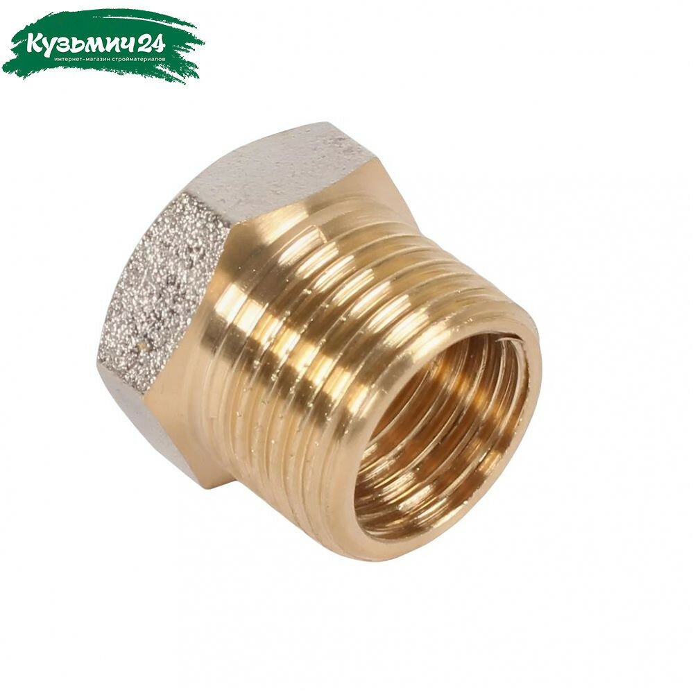 Футорка резьбовая Gappo 1 1/2"-1", НР-ВР, G1219.0806, фитинг переходной, латунь