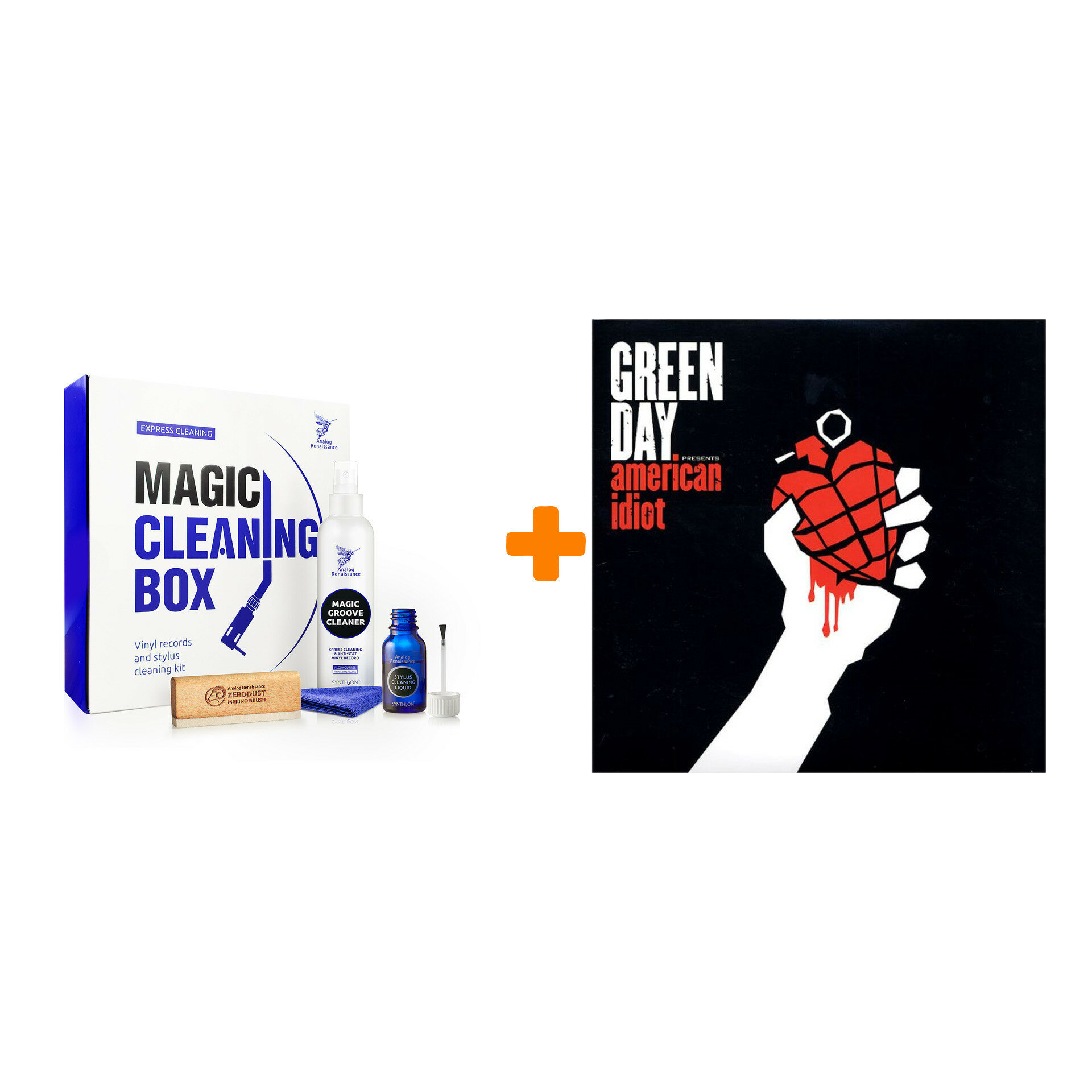 Green Day American Idiot 2LP + Набор по уходу за винилом Magic Cleaning Box