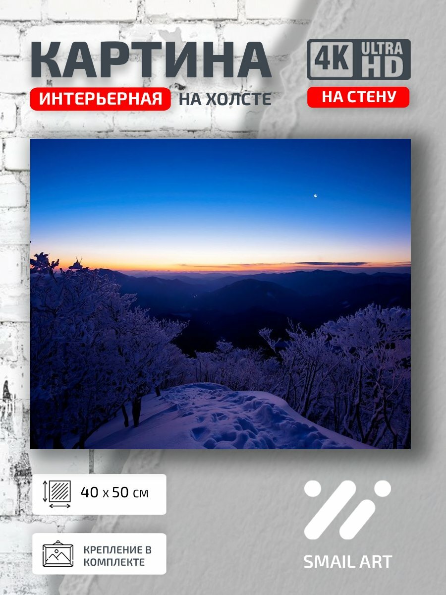Картина на холсте интерьерная 40 на 50 на стену Спуск Landscape для кафе пейзаж интерьер