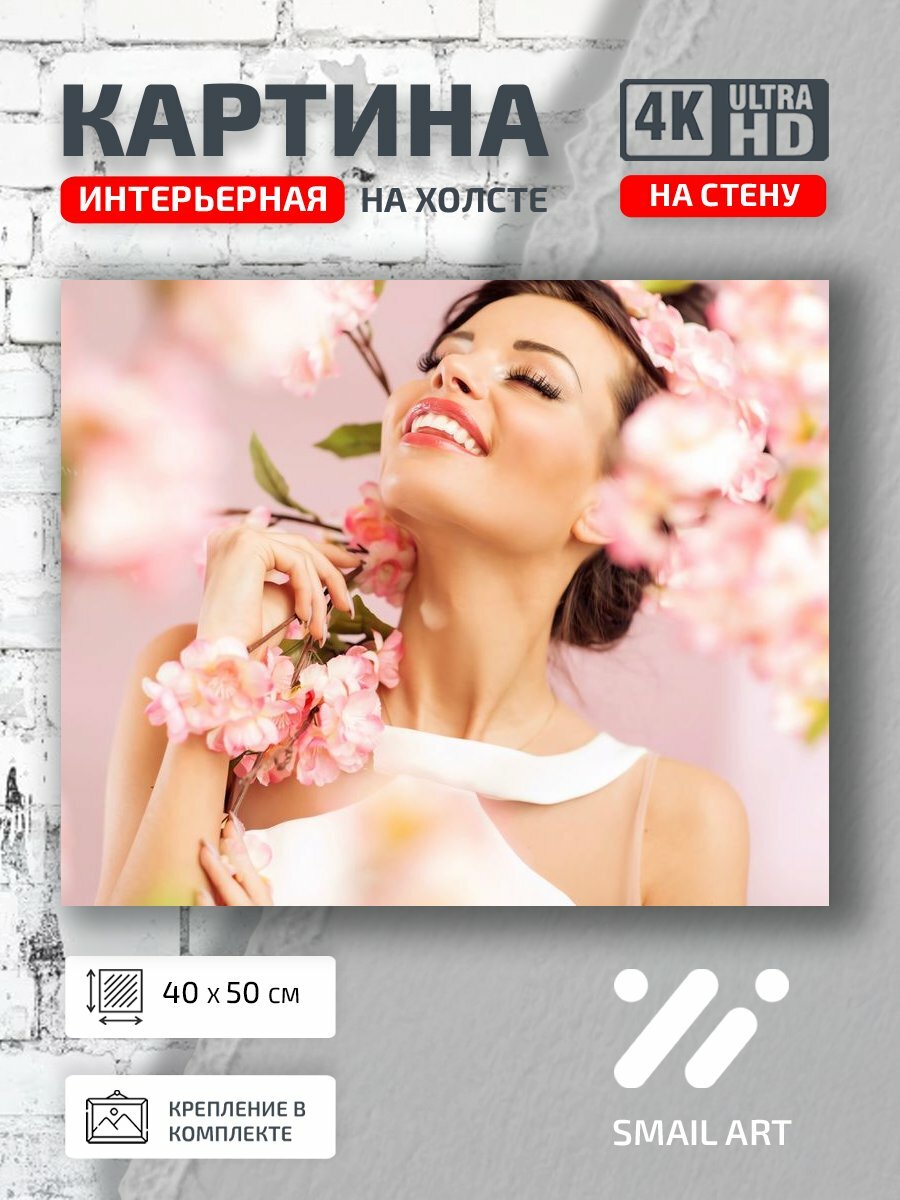 Картина на холсте интерьерная 40 на 50 на стену Цветы Landscape для кафе пейзаж интерьер