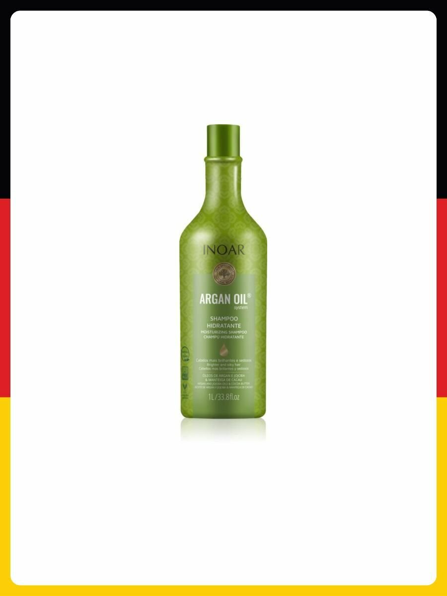 Шампунь для волос INOAR Argan Oil System smoothing shampoo, 1000 мл