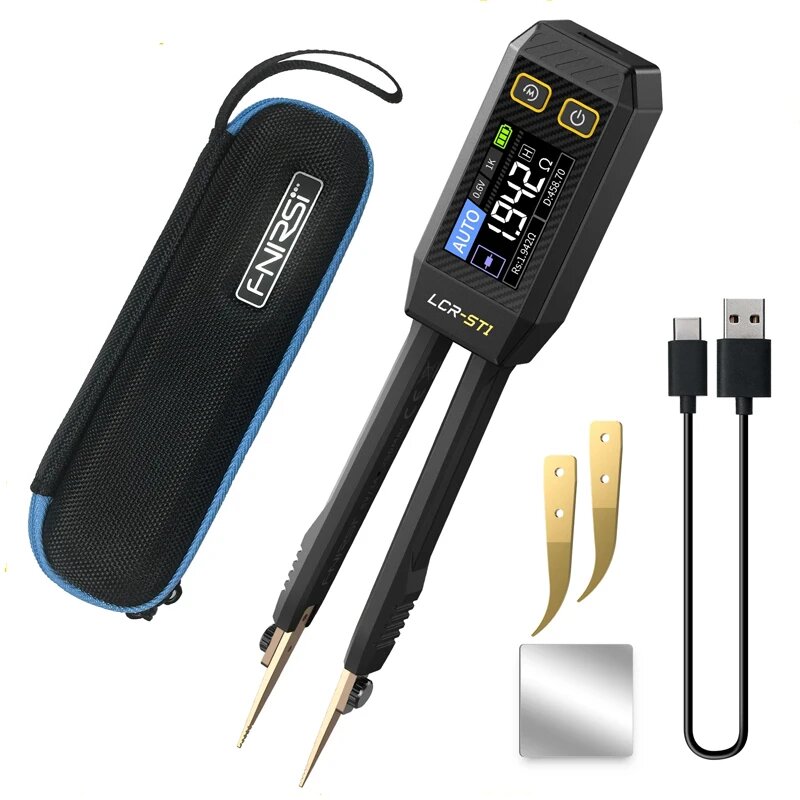 FNIRSI LCR-ST1 Умный пинцет LCR SMD ESR Мини-тестер Инструмент Сопротивление Емкость Индуктивность Измерение непрерывности диода Тестер