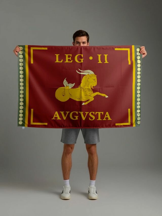 Флаг Avgvsta легиона Римской империи, 70х105 см на сетке для флагштока