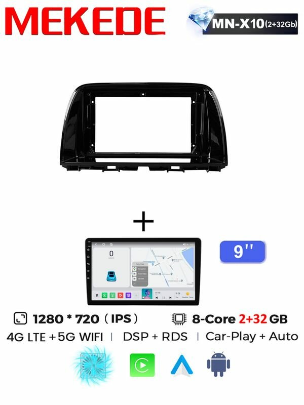 Магнитола 9" Mekede MN X10 Pro 2/32 Gb Mazda CX5 CX-5 CX 5 2012-2015 (B) carplay