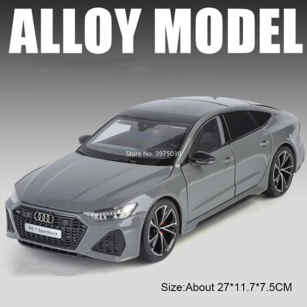 1:18 литая модель автомобиля AUDI RS7, игрушки, 6 дверей, открывающаяся машина со светом и звуком, миниатюрные транспортные средства для детской коллекции