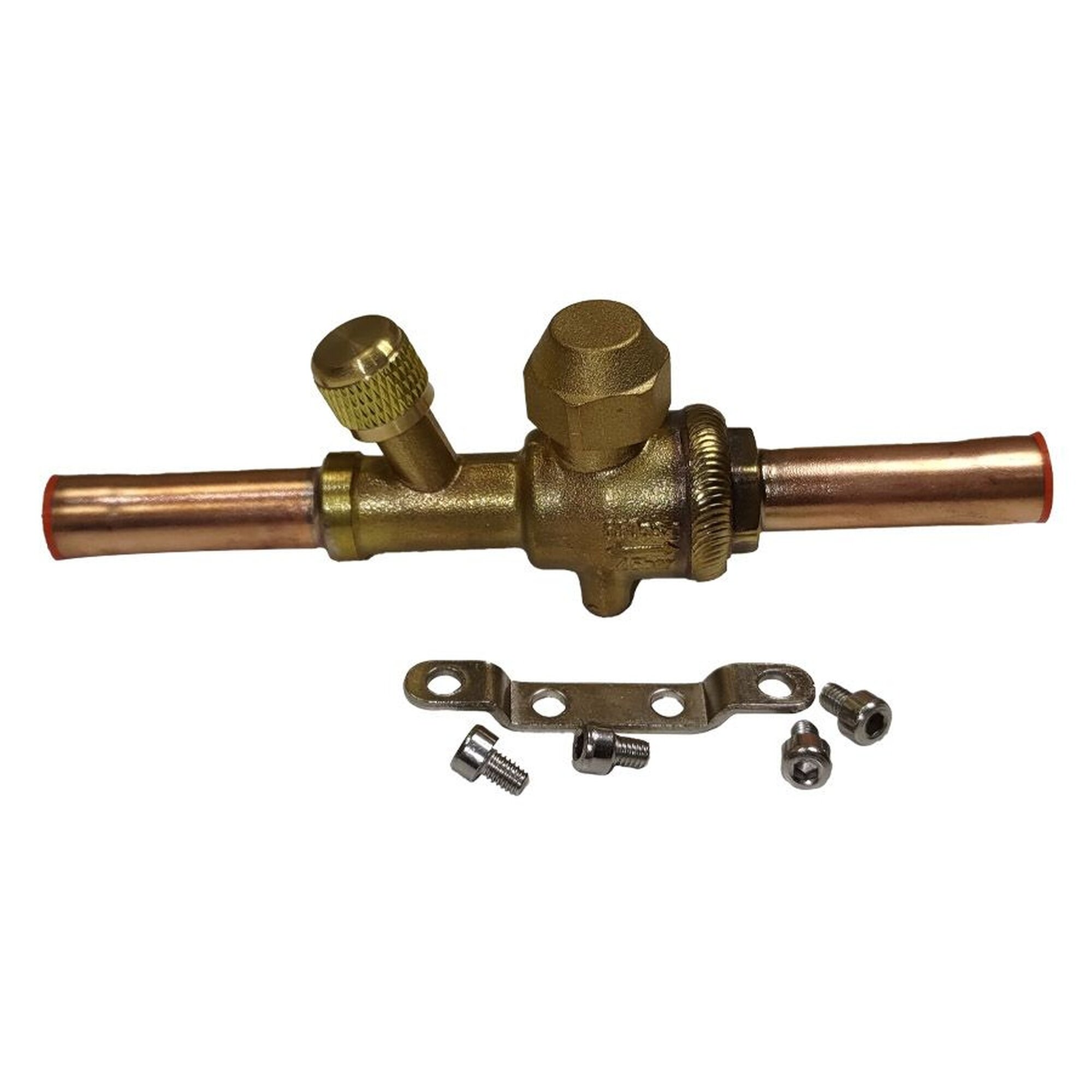 Вентиль шаровый Hongsen QFT-6V 1/4 под пайку с сервисным штуцером