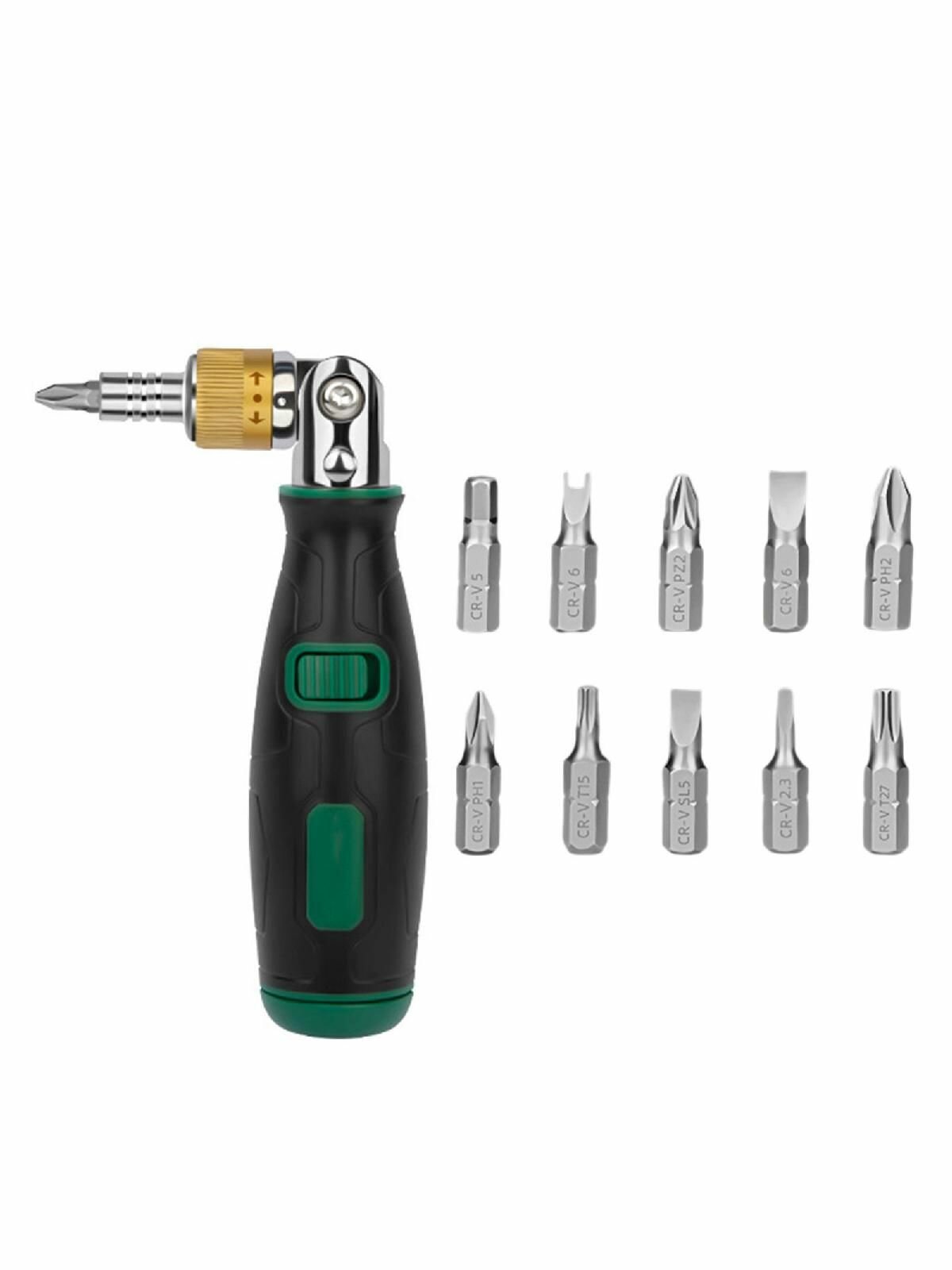 Отвертка, Многофункциональная многоугольная отвертка с храповым механизмом 10-в-1