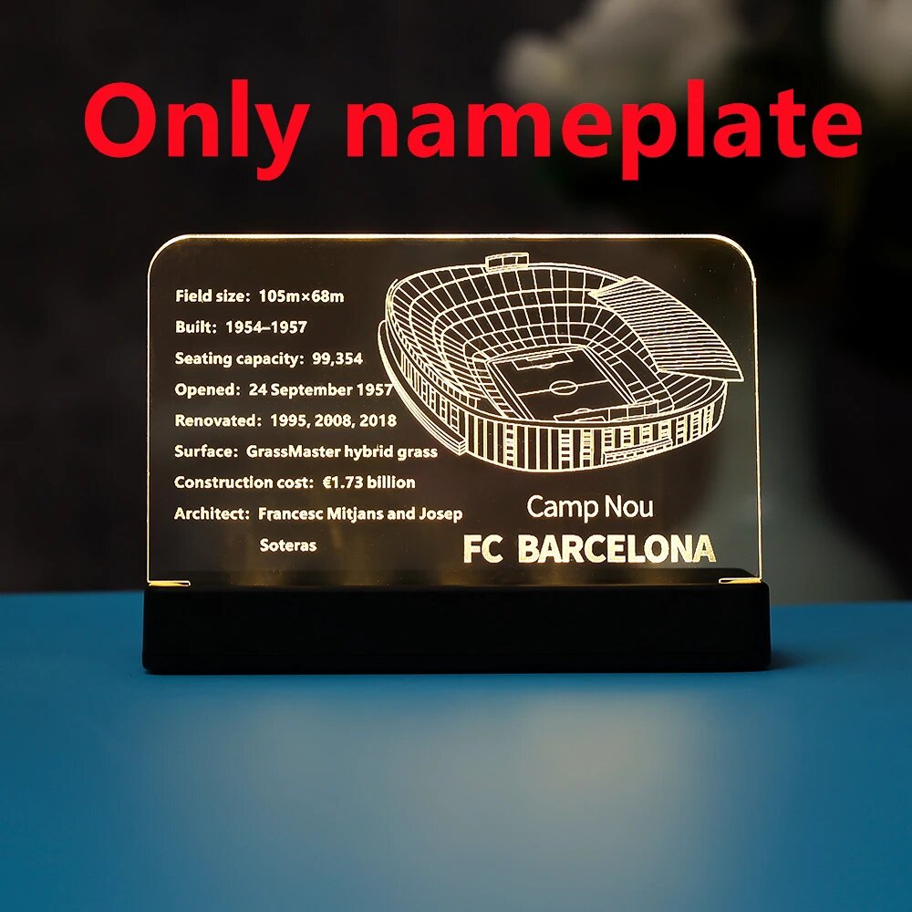 Светодиодная подсветка Camp Nou FC Barcelona, Nameplate