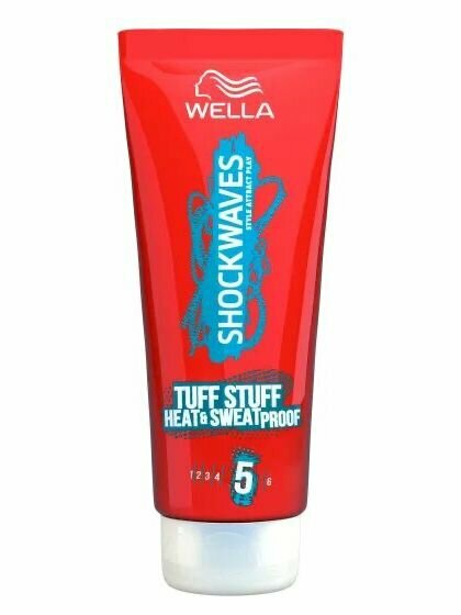 WELLA shockwaves tuff stuff heat&sweat proof гель для защиты от жара и пота сильной фиксации, 200 мл (из Финляндии)
