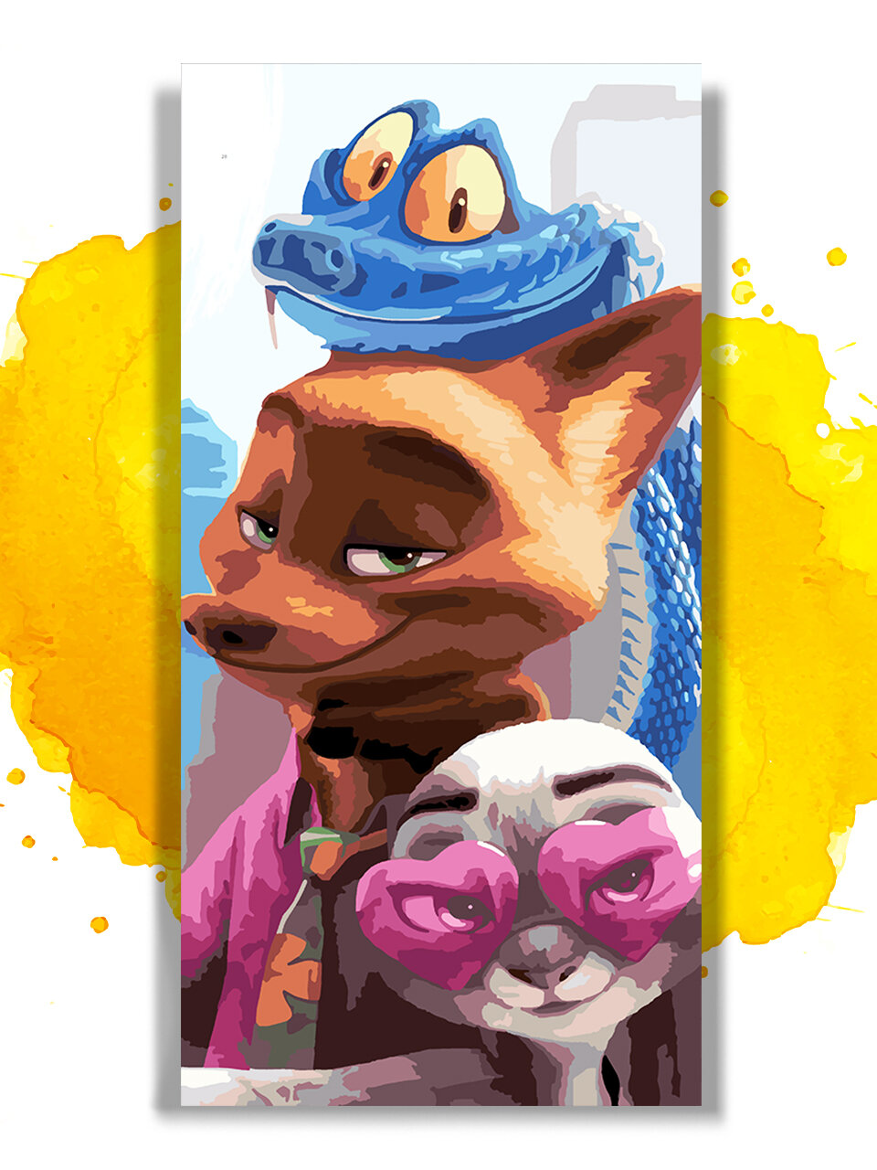 Картина по номерам на холсте Зверополис 2 - Трио, 30 х 60 см