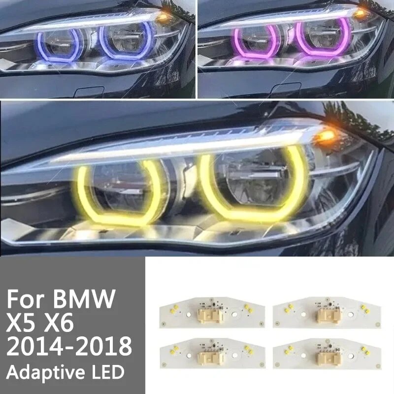 Светодиодные платы DRL Angel Eyes для BMW X5 X6 F15 F16 2014-2018 гг. Желтые светодиодные фары дневных ходовых огней Синий Красный модуль чипов Red