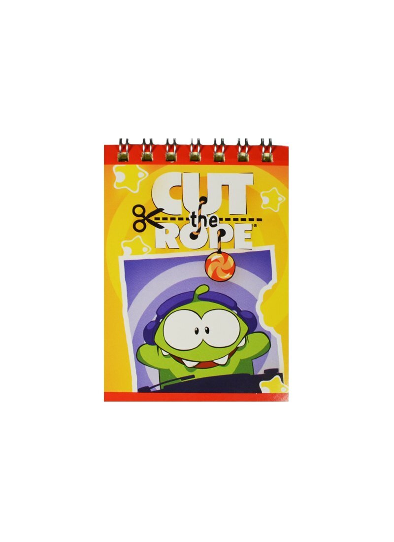 Блокнот А7 40л "CUT THE ROPE" тониров. блок, гребень, ассорти, Hatber