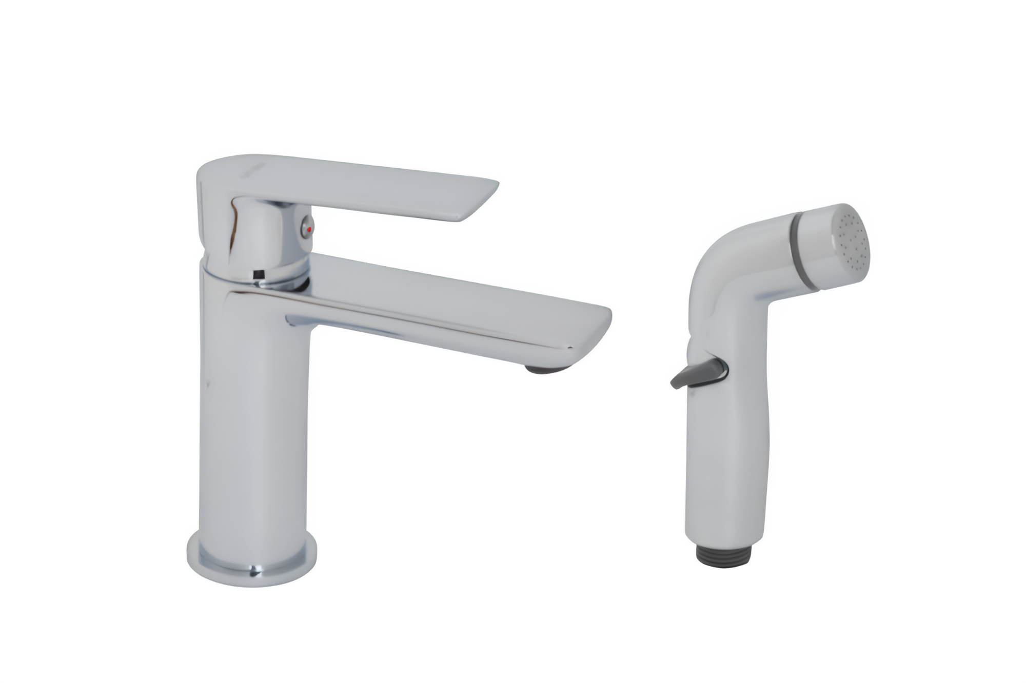 Смеситель "оптима", для умывальника, 35мм, с гайкой и гигиенической лейкой