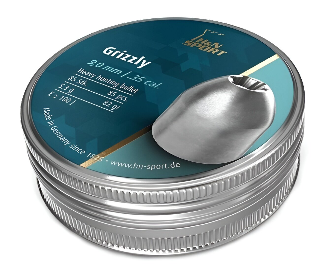 Пули H&N Grizzly, для пневматики, свинцовые, 9,0 мм, 5,3 гр, 60 шт.