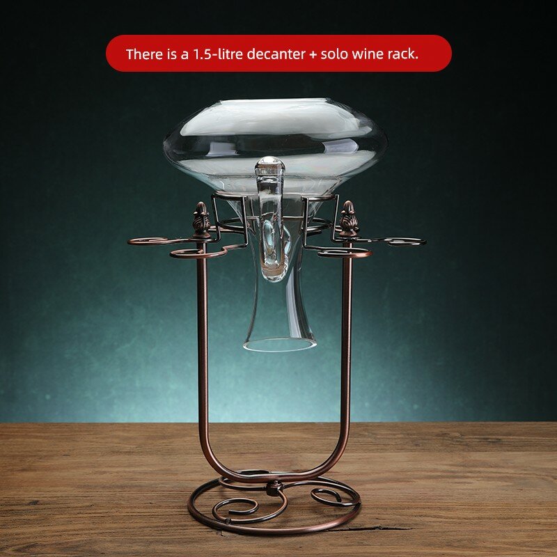 Декантер вина 1,5 л с ручкой и танцующей подставкой для вина