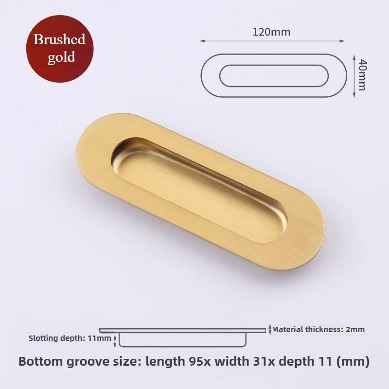 Скрытая ручка для дверей из нержавеющей стали 120X40-1-4