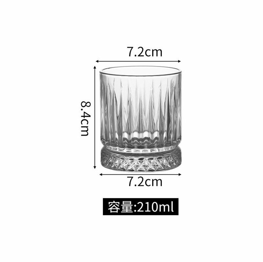 Утолщенный бокал для виски в форме алмаза, обычный пивной бокал, бокал для крепких спиртных напитков, бокал с вертикальными полосами.