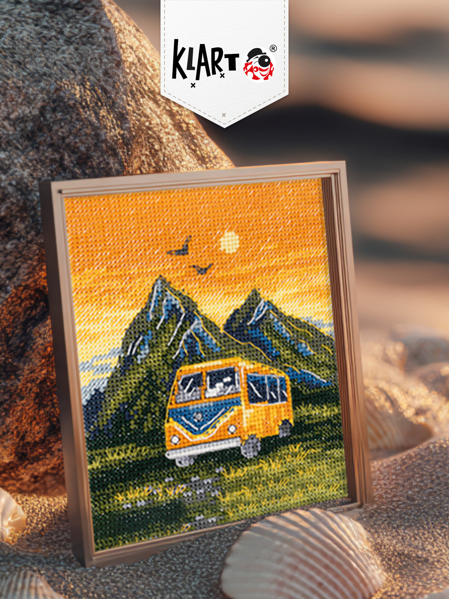 Набор для вышивания Klart 8-511 "Поездка к закату" 10 х 10 см