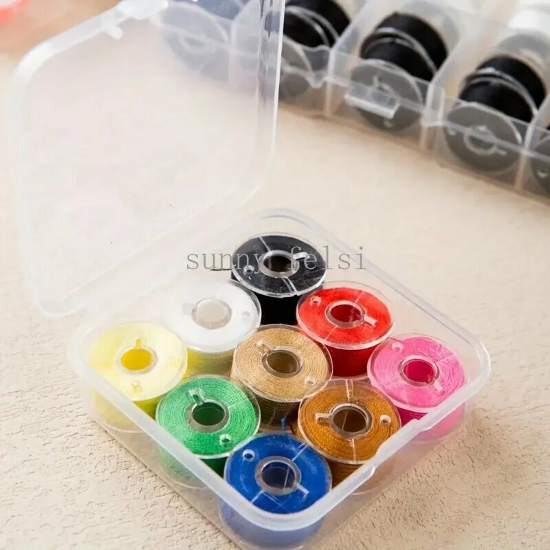 Цветная катушка для ниток для швейной машины с фиксирующей иглой, смешанного цвета, используется для домашнего шитья и поделок своими руками