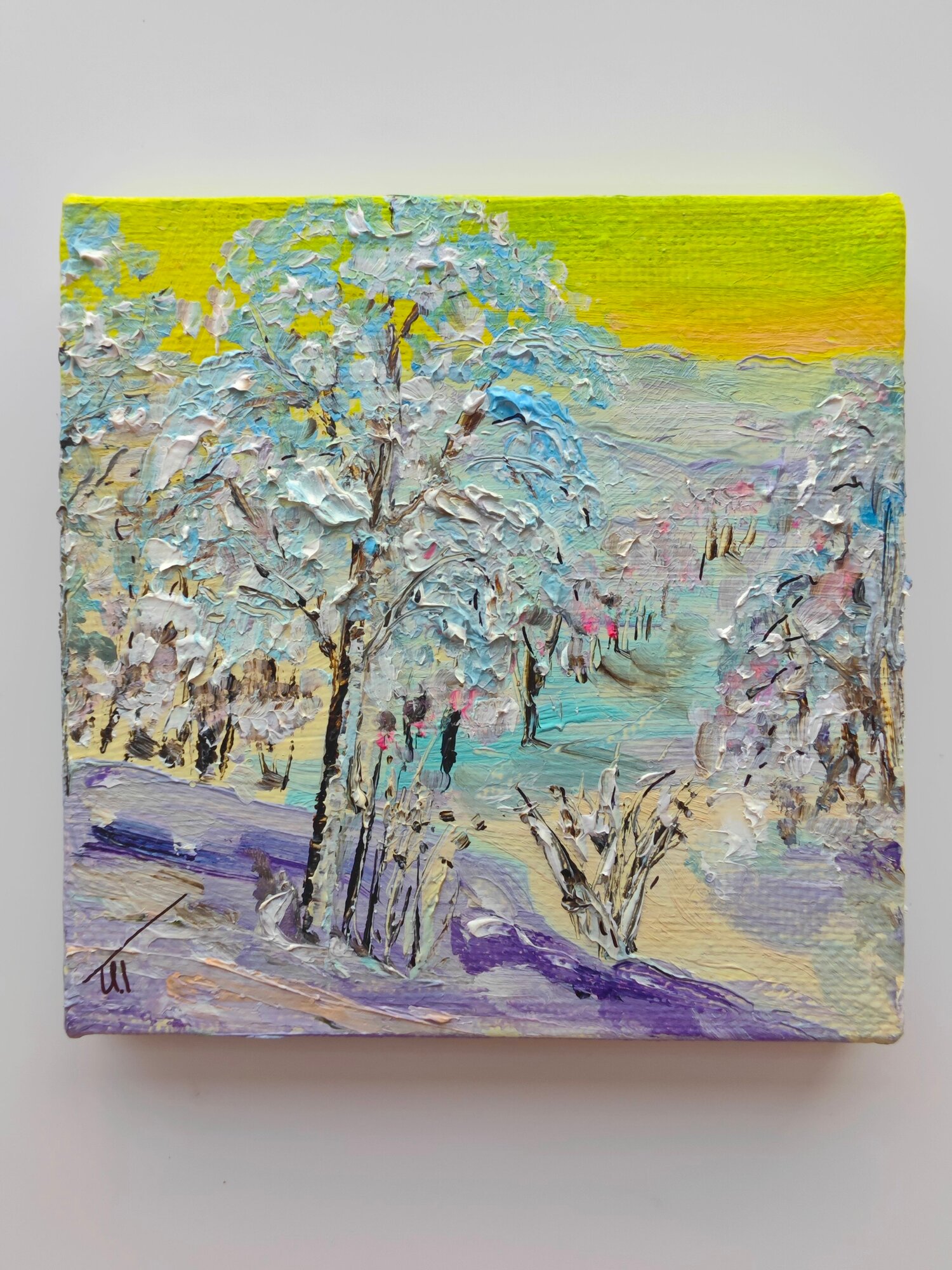 Мини картина маслом на холсте 10х15см