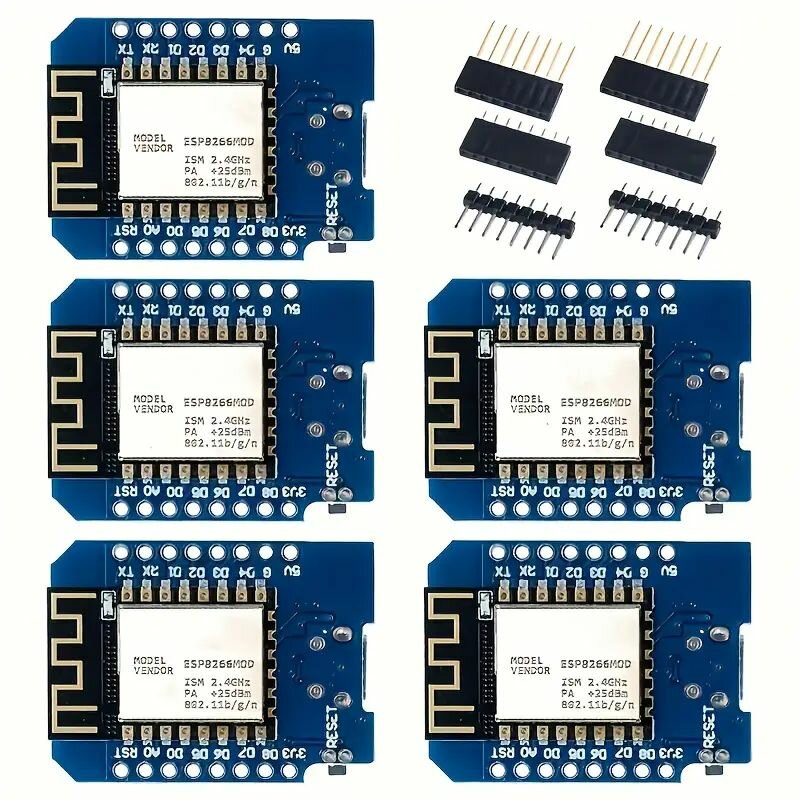 Выгодный набор: 5x NodeMCU D1 Mini ESP8266 для автоматизации и IoT на базе Wi-Fi